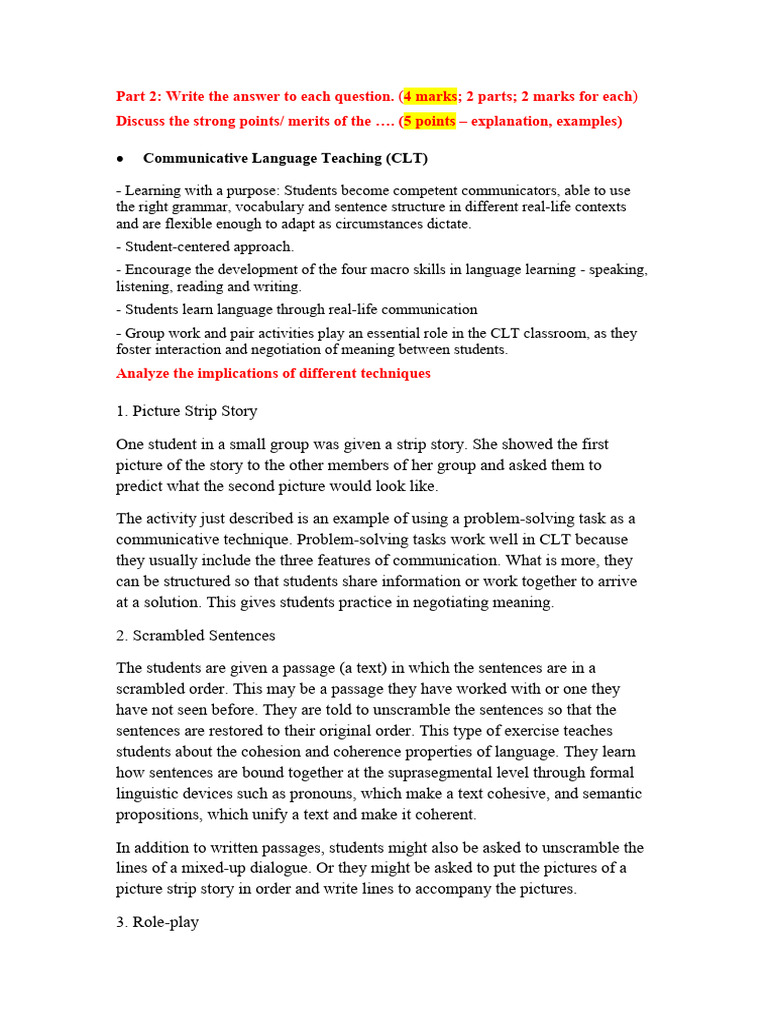 Communicative Language Teaching | PDF | Psycholinguistics | Applied ...