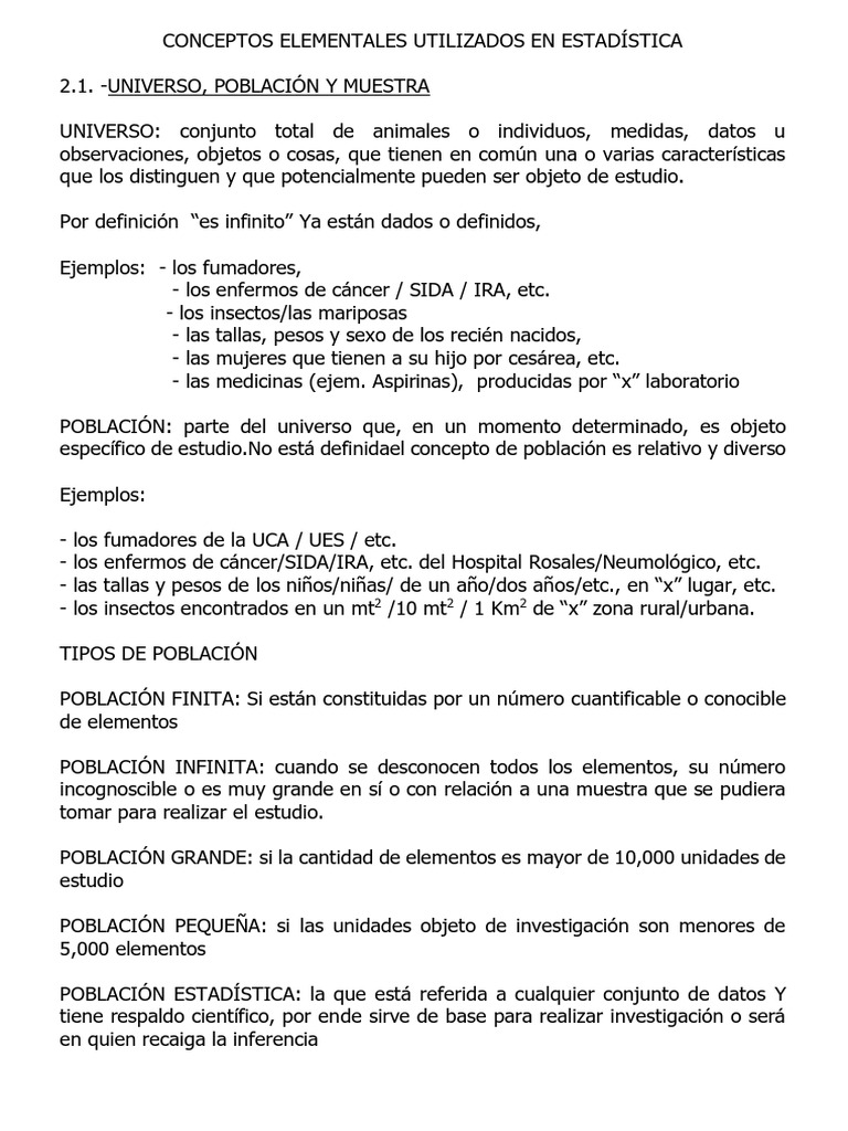 GUIALECT U1 CONCEPTOS | PDF | Muestreo (Estadísticas) | Población