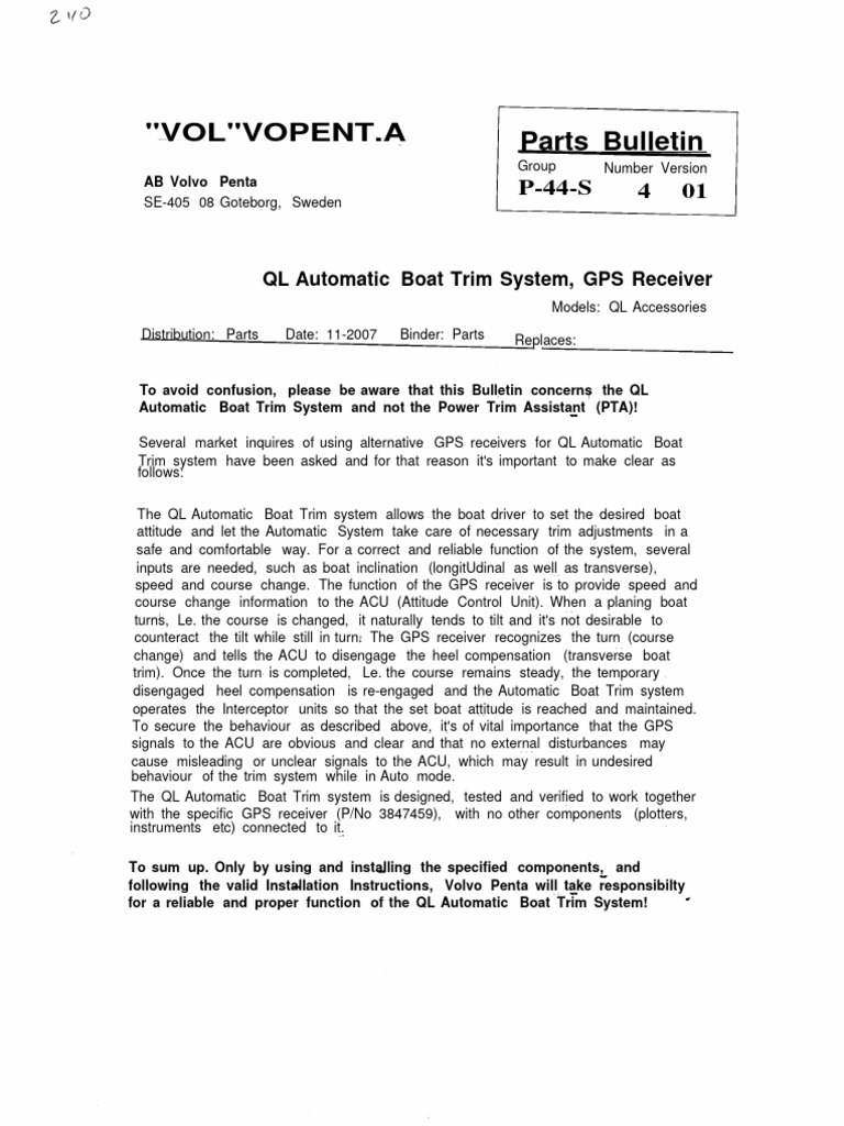QL Boat Trim System GPS Guide | PDF | Business | Technology & Engineering