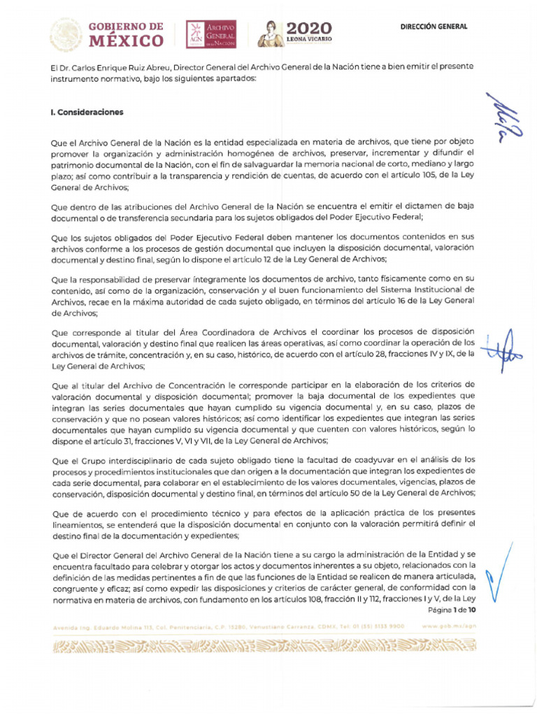 Lineamientos Tramite Destino Final de Documentos APF | PDF