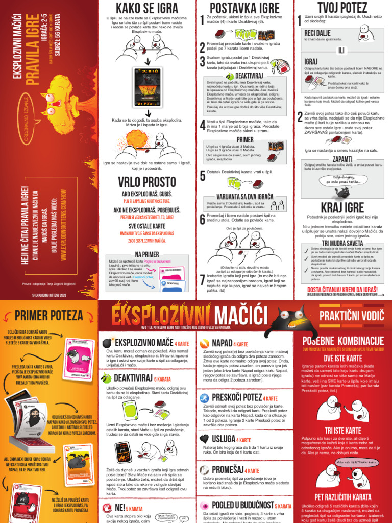Exploding Kittens Playing Manual in Serbian | PDF