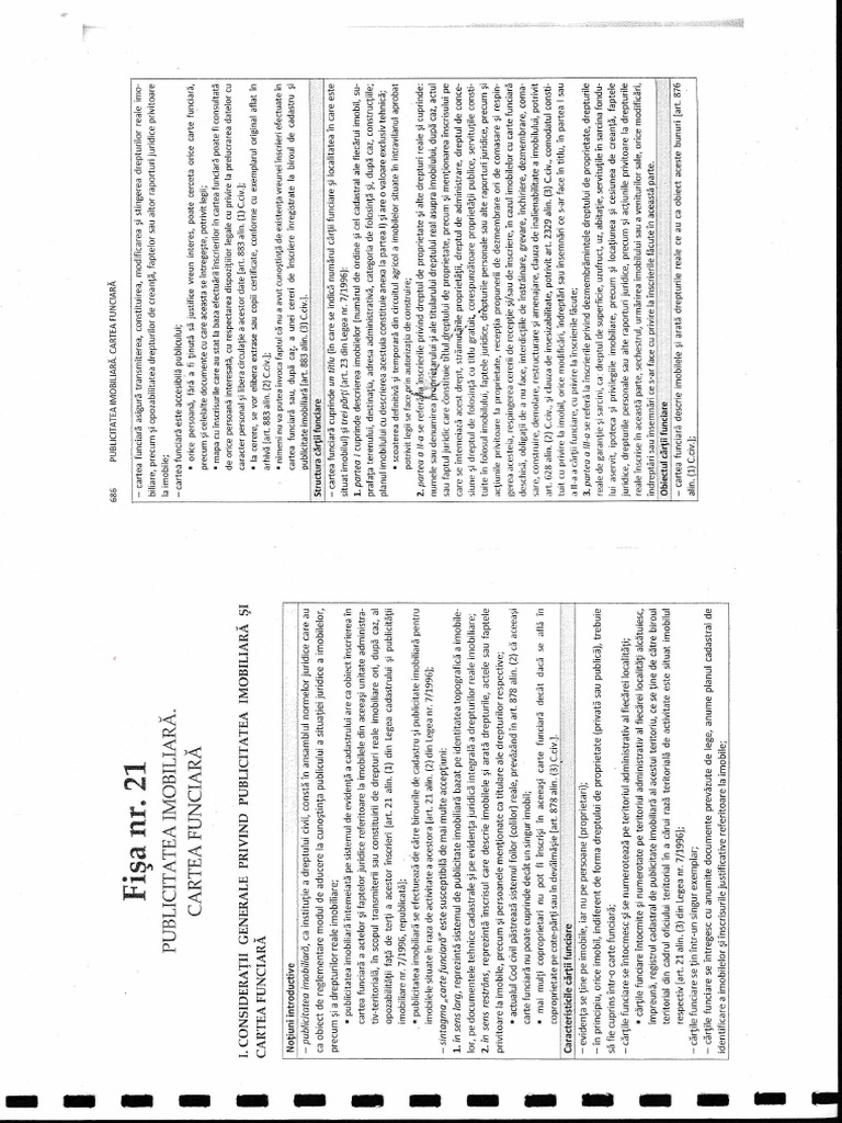 Fise. PUBLICITATEA IMOBILIARA. CARTEA FUNCIARA | PDF
