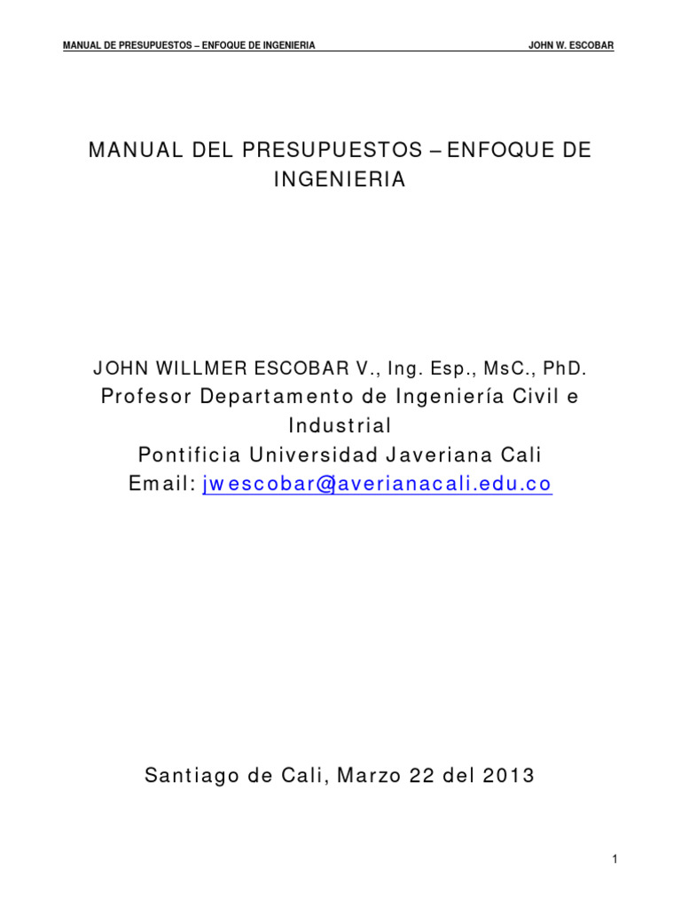 Manual de Presupuestos | PDF | Presupuesto | Planificación
