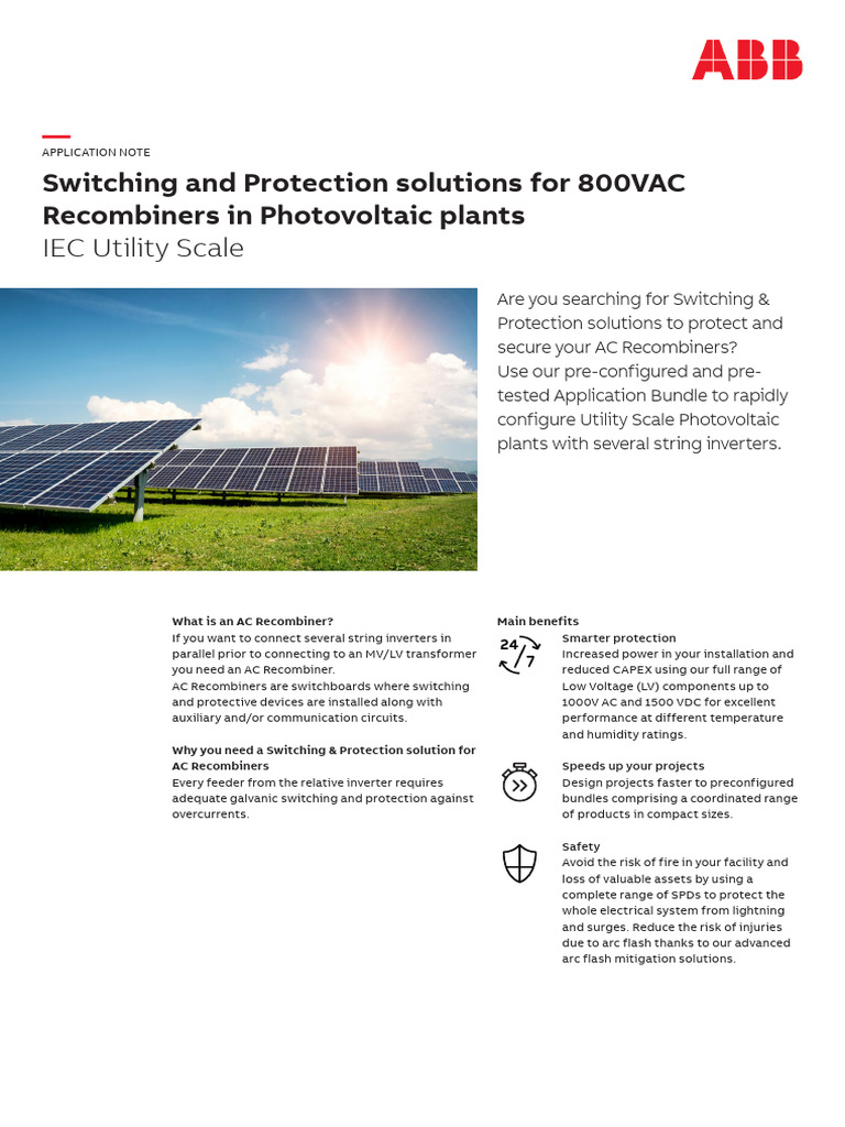 9AKK108466A8095 S&P Recombiners Utility Scale IEC | PDF | Photovoltaic ...