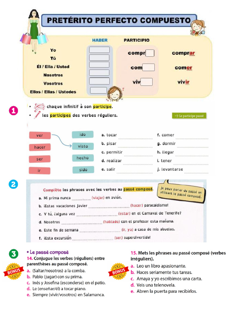 Lección + Ejercicios Pretérito Compuesto | PDF