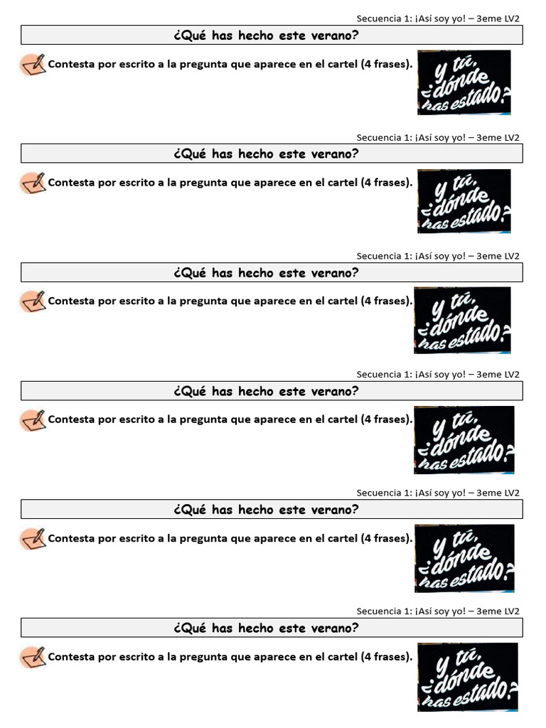 EE Qué Has Hecho Este Verano. | PDF