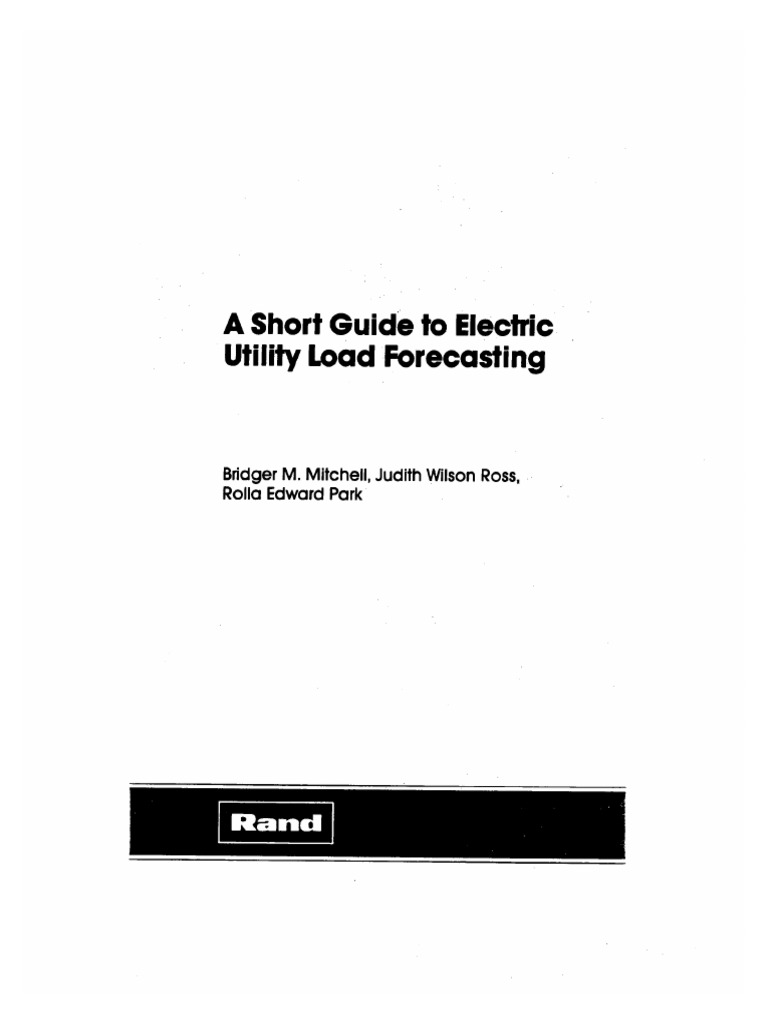 A Short Guide To Electric Utility Load Forecasting | PDF A Short Guide To Electric Utility Load Forecasting | PDF