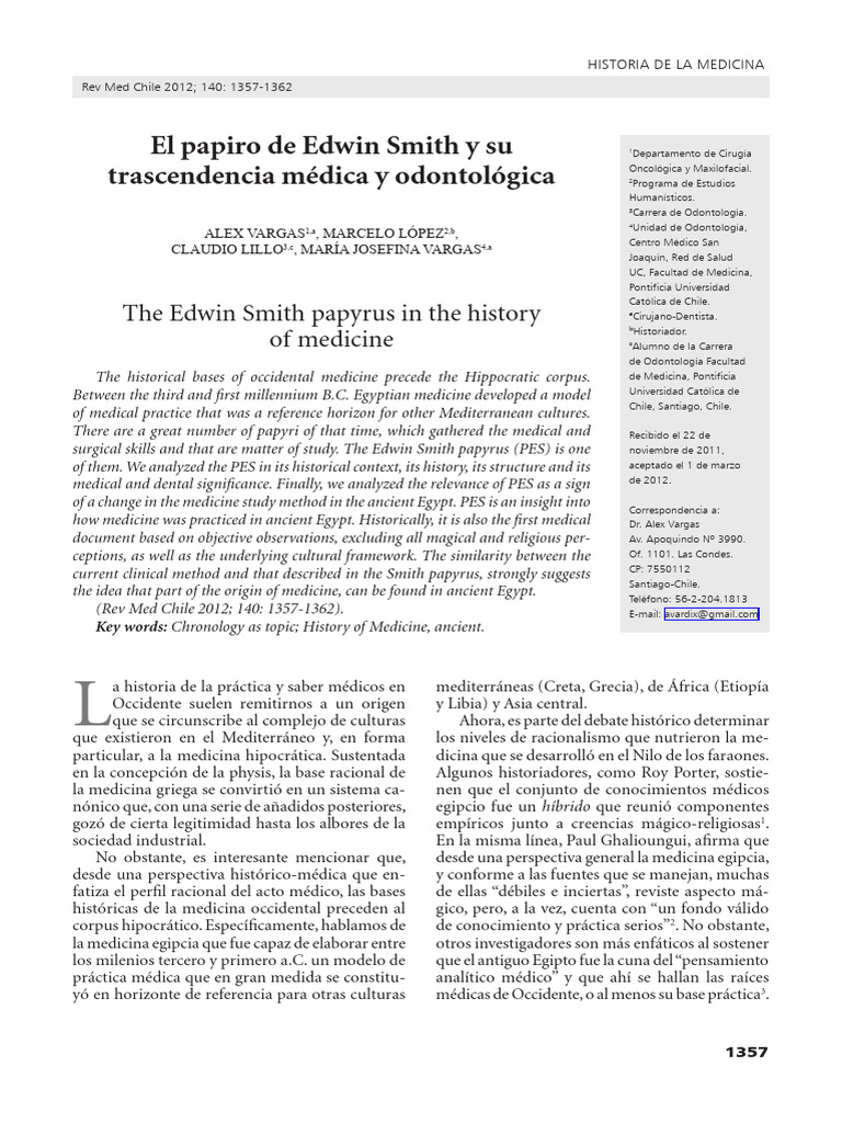 Edwin Smith Papyrus: Medical Significance | PDF | Ancient Egypt | Papyrus