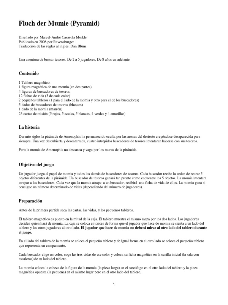 Pyramid Spanish Rules | PDF