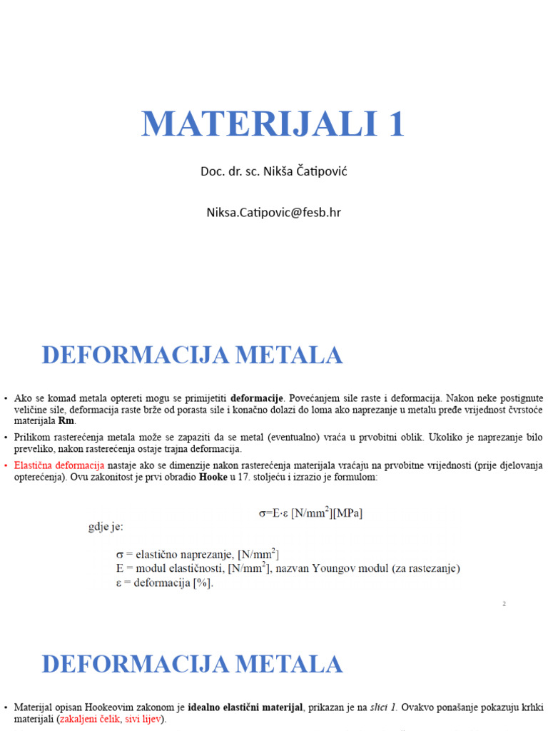 P3 - Deformacija Metala, Legure, Kristali Mješanci | PDF