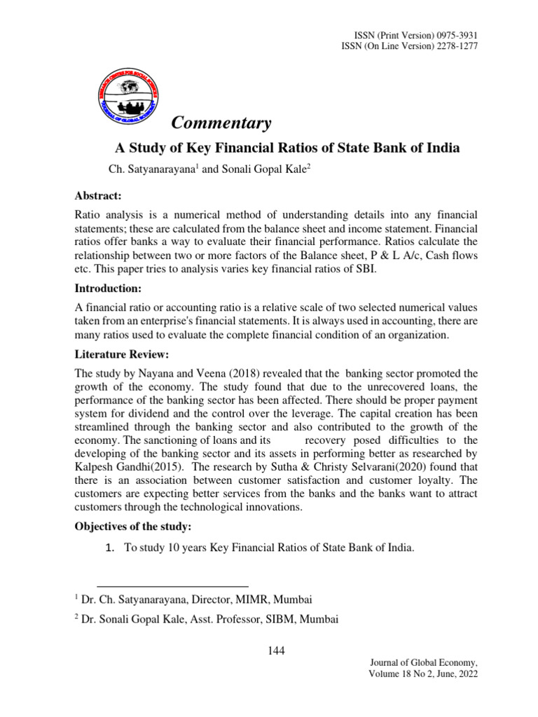 SBI Financial Ratios Analysis 2012-2021 | PDF | Banks | Book Value