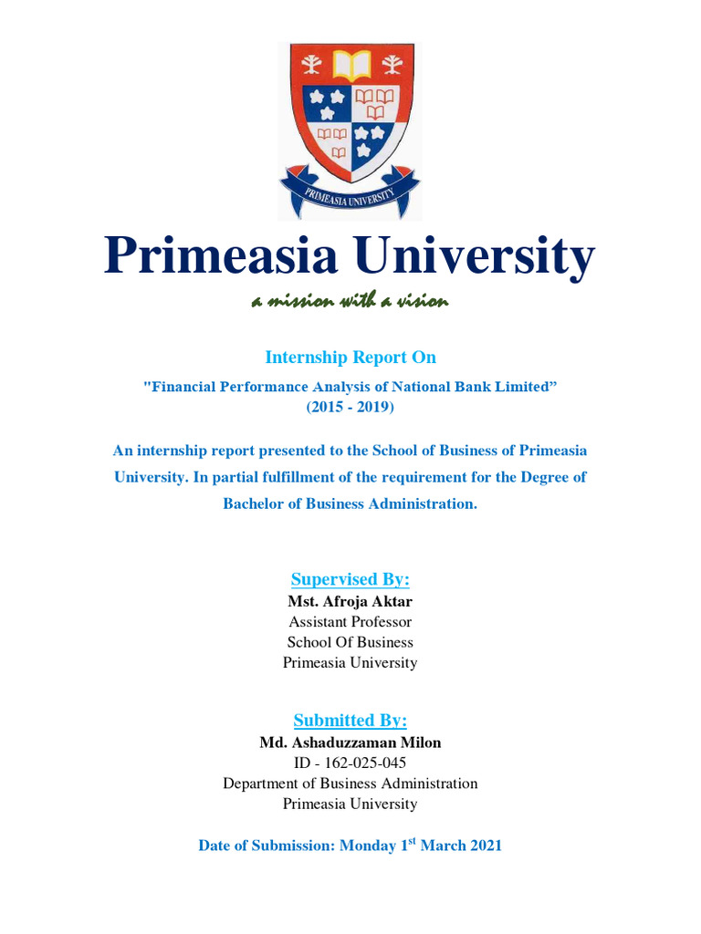Internship Report On Financial Performan | PDF | Banks | Visa Inc.