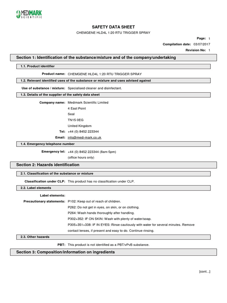 Chemgene Cleaner | PDF | Chemical Substances | Chemistry
