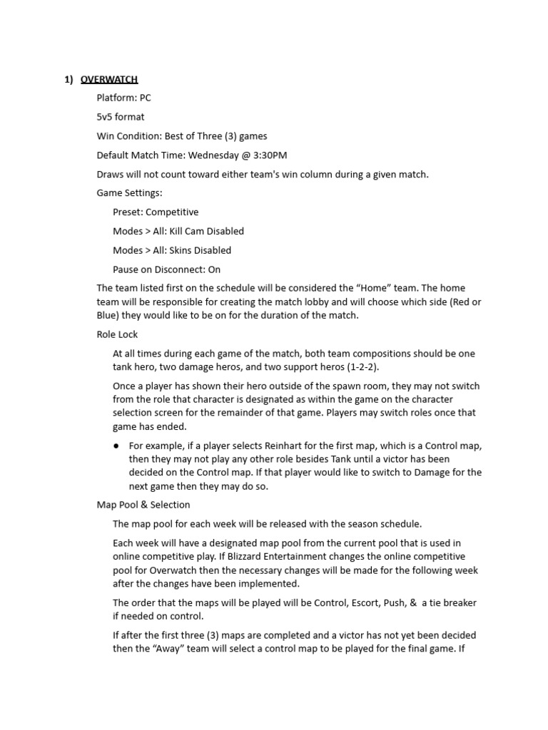Overwatch Rules | PDF | Game Design | Gaming