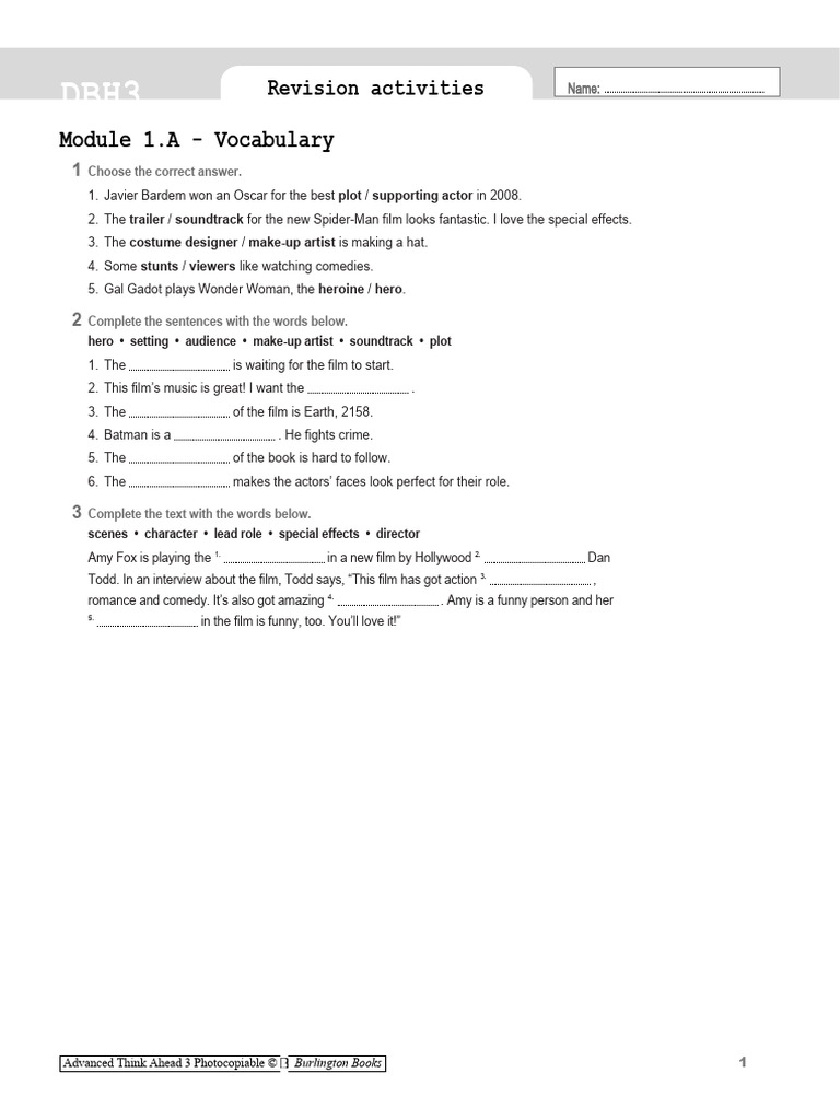 DBH3 - Revision Activities | PDF