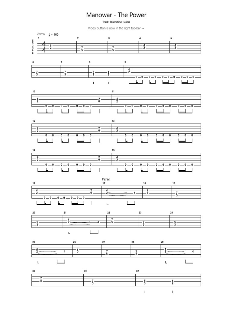 The Power Tab by Manowar | PDF | Songs