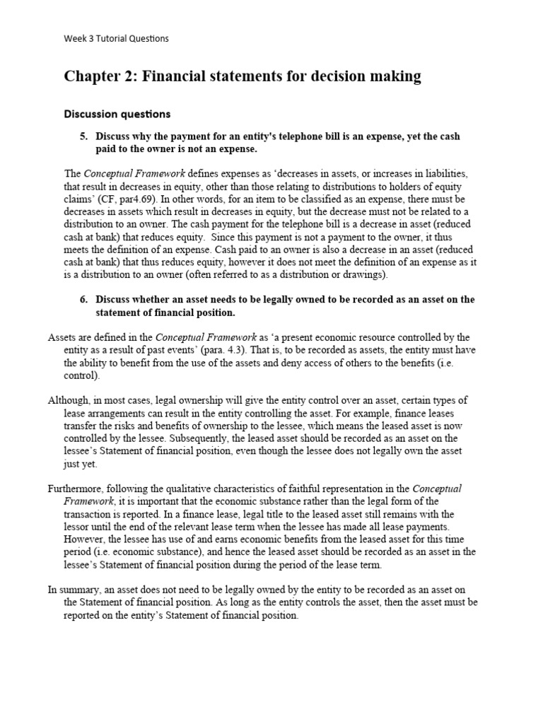 Week 3 Tutorial Solutions | PDF