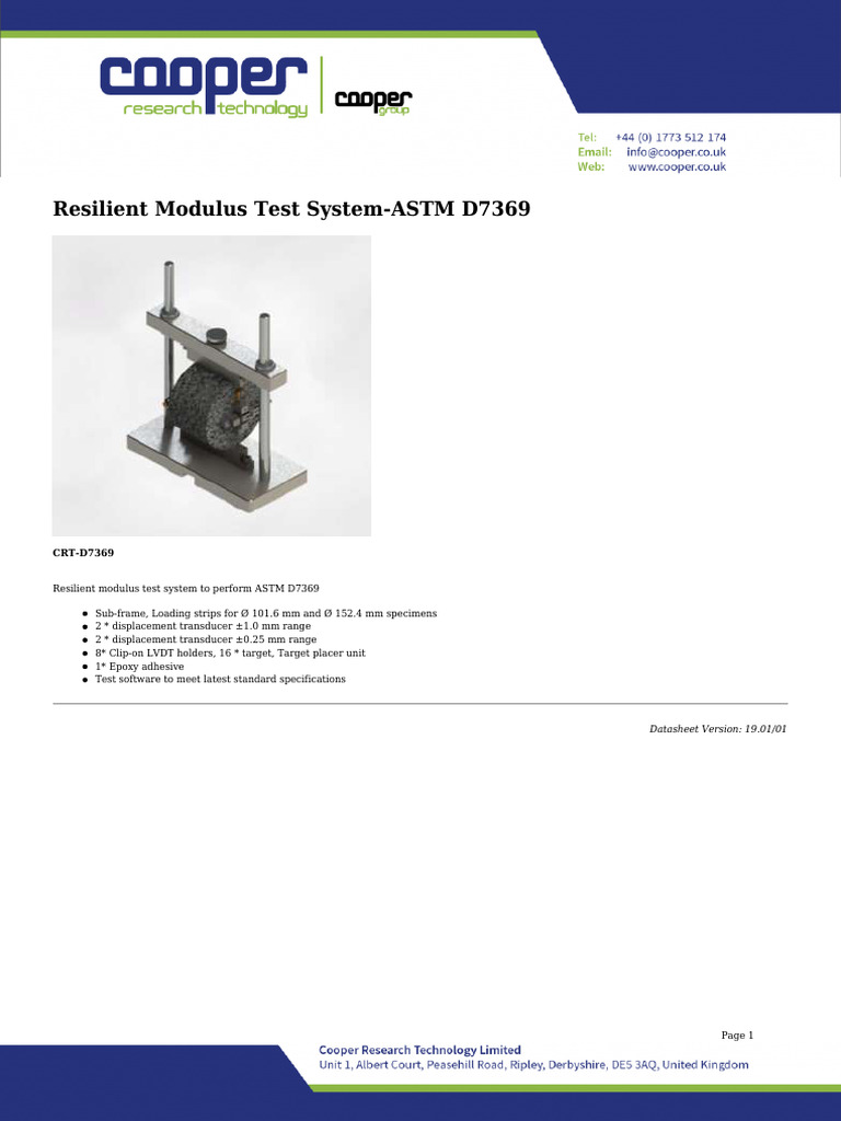 Resilient Modulus Test System ASTM | PDF