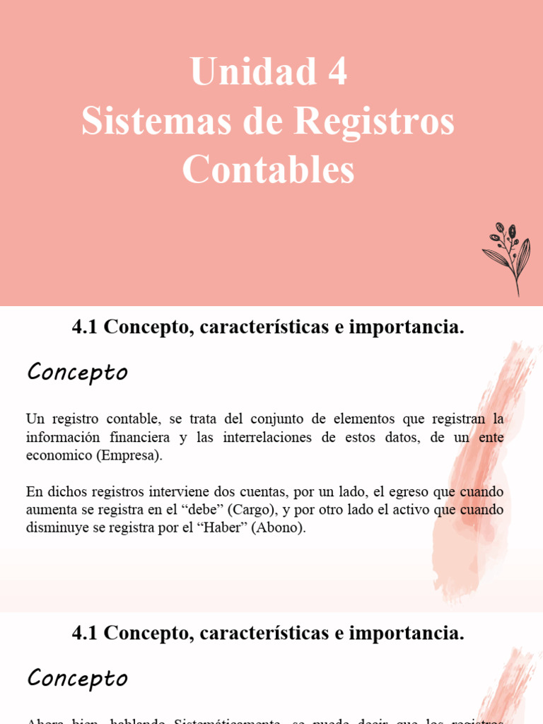 Sistemas de Registros Contables | PDF | Finanzas y dinero