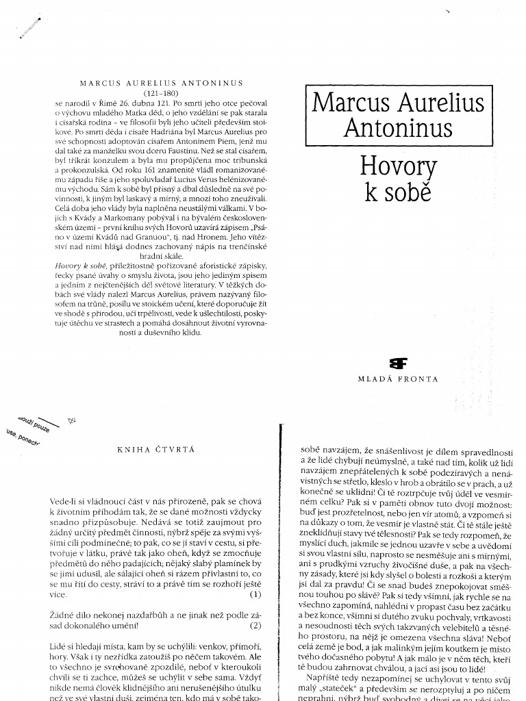 Marcus Aurelius, Hovory k Sobe | PDF