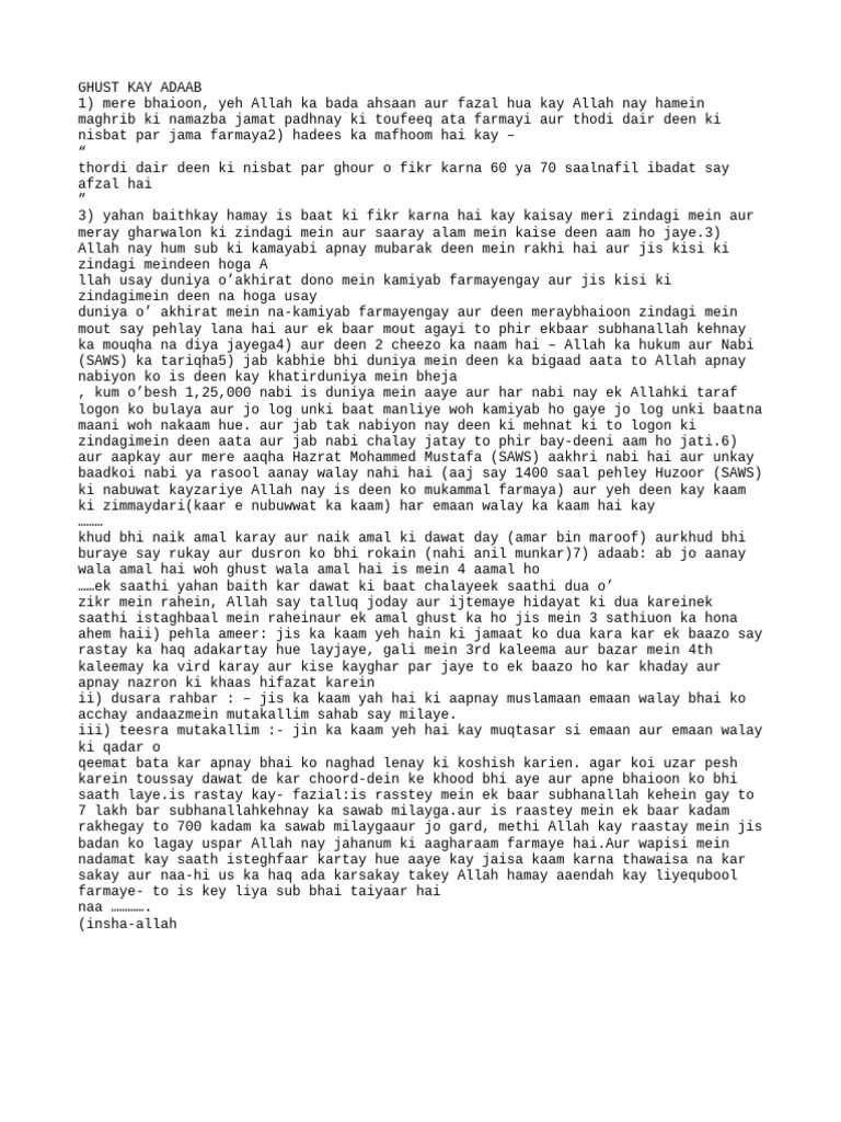 Gasht Ke Aadab | Download Free PDF | Islamic Belief And Doctrine