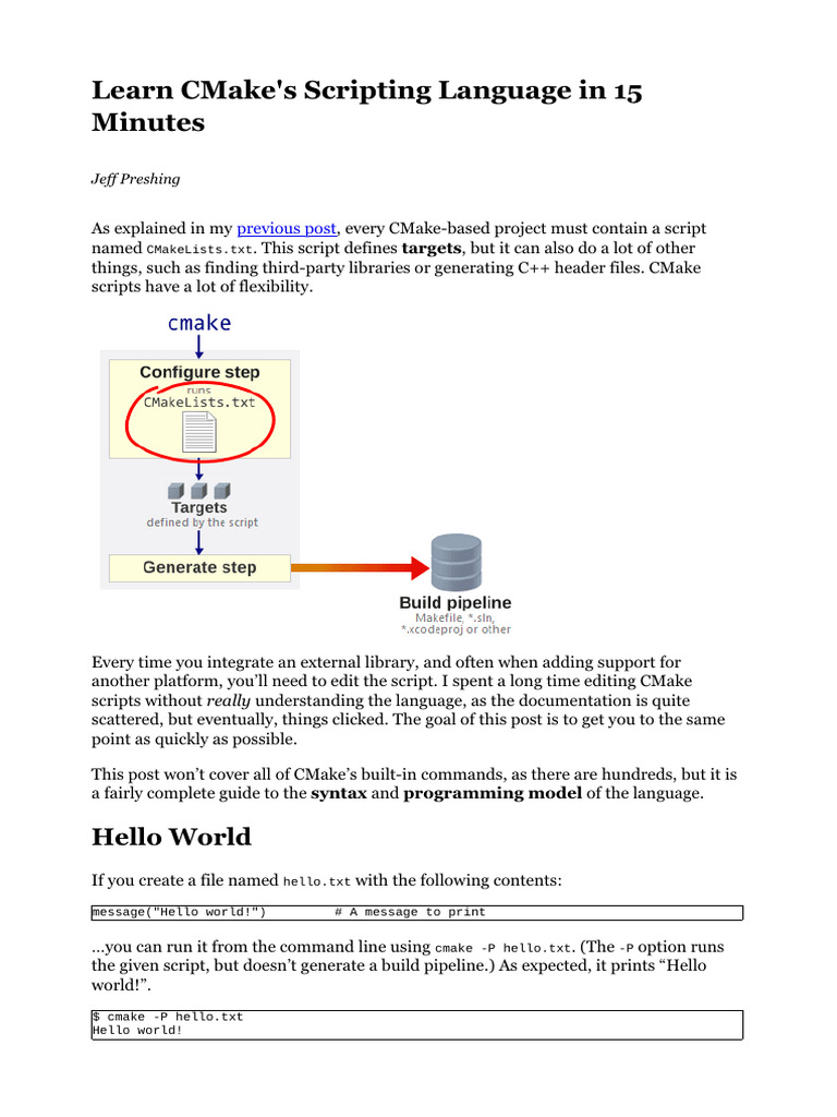 Learn CMake Scripting Fast | PDF | Scope (Computer Science) | Parameter (Computer Programming)