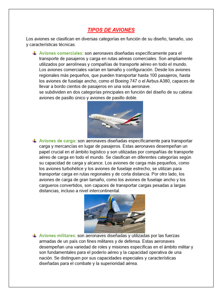 Tipos de Aviones | PDF