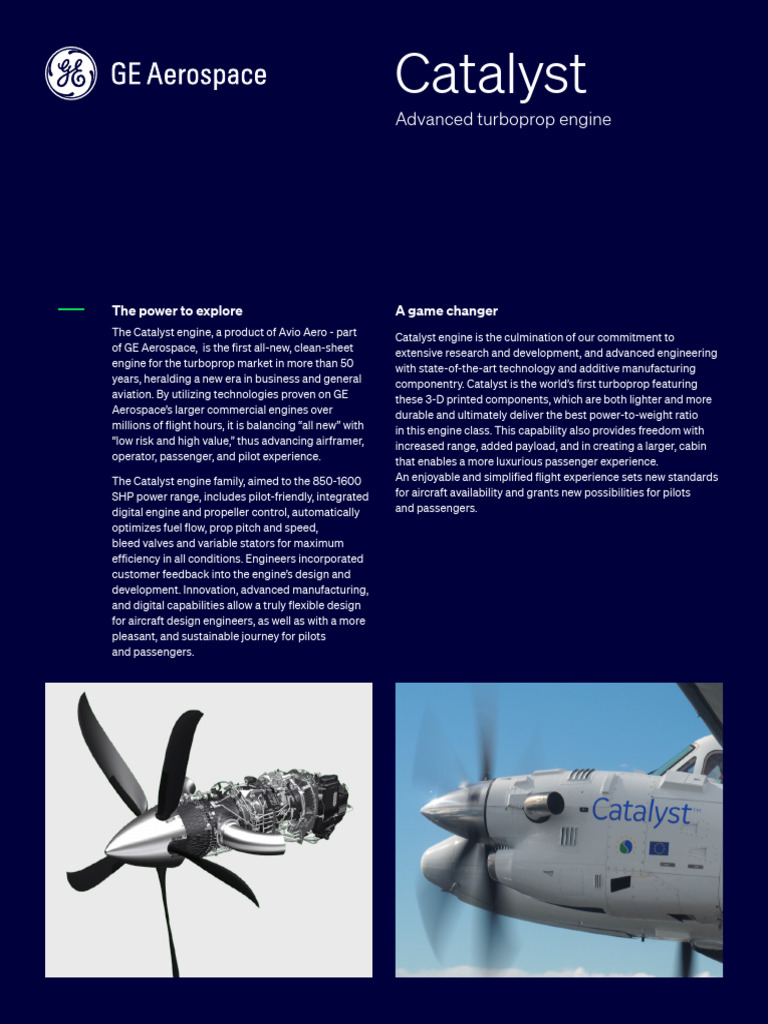 Catalyst: Advanced Turboprop Engine Innovation | PDF | Engines | Aviation