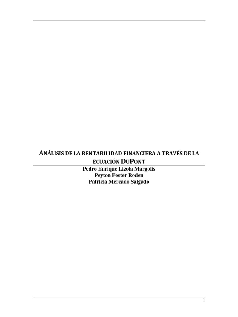 321 Analisis DuPont Libro | PDF | Apalancamiento (Finanzas) | Rentabilidad sobre recursos propios