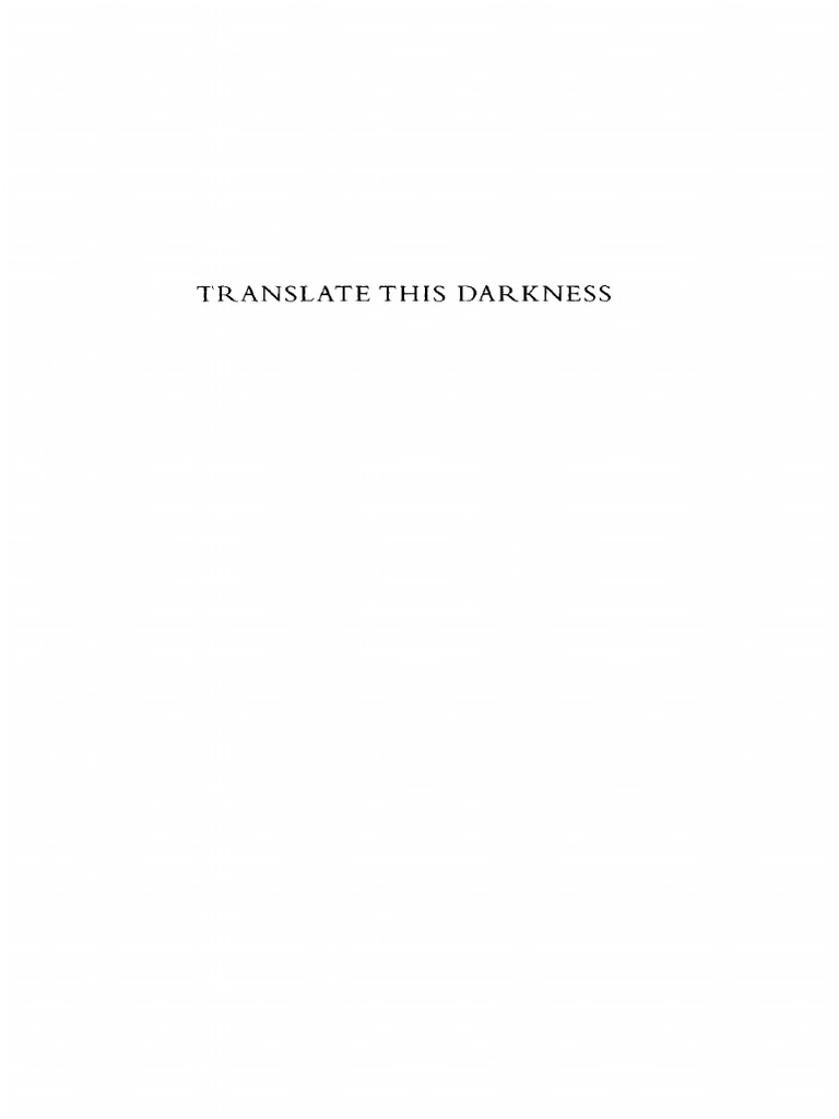 Translate This Darkness | PDF | Publishing