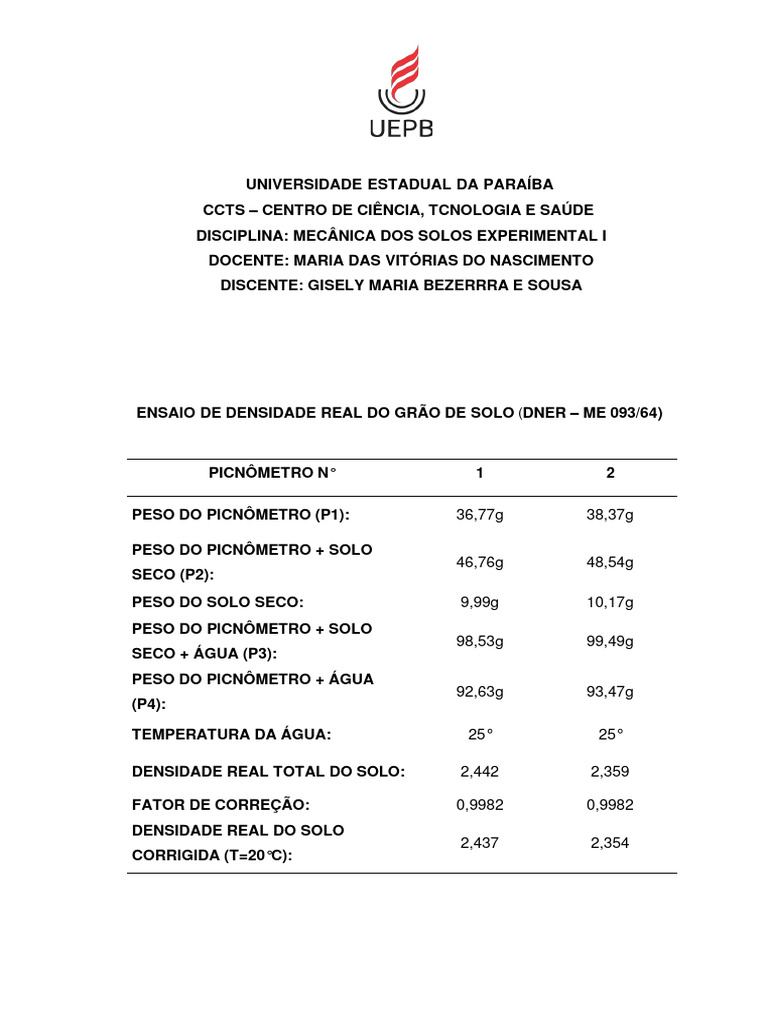 Densidade Real | PDF