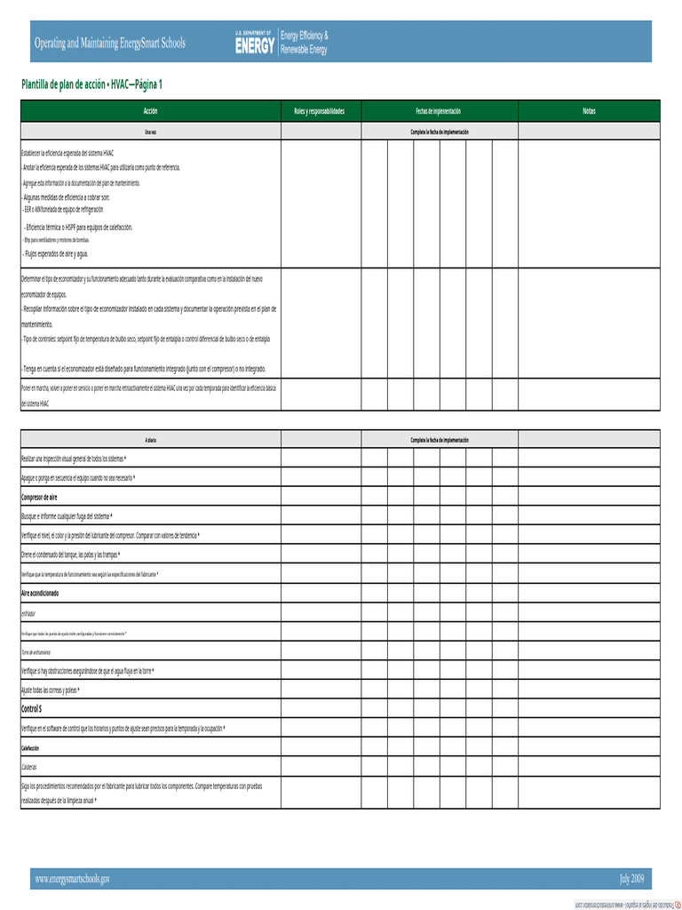 Action Plan Template HVAC Page 1.en - Es | PDF