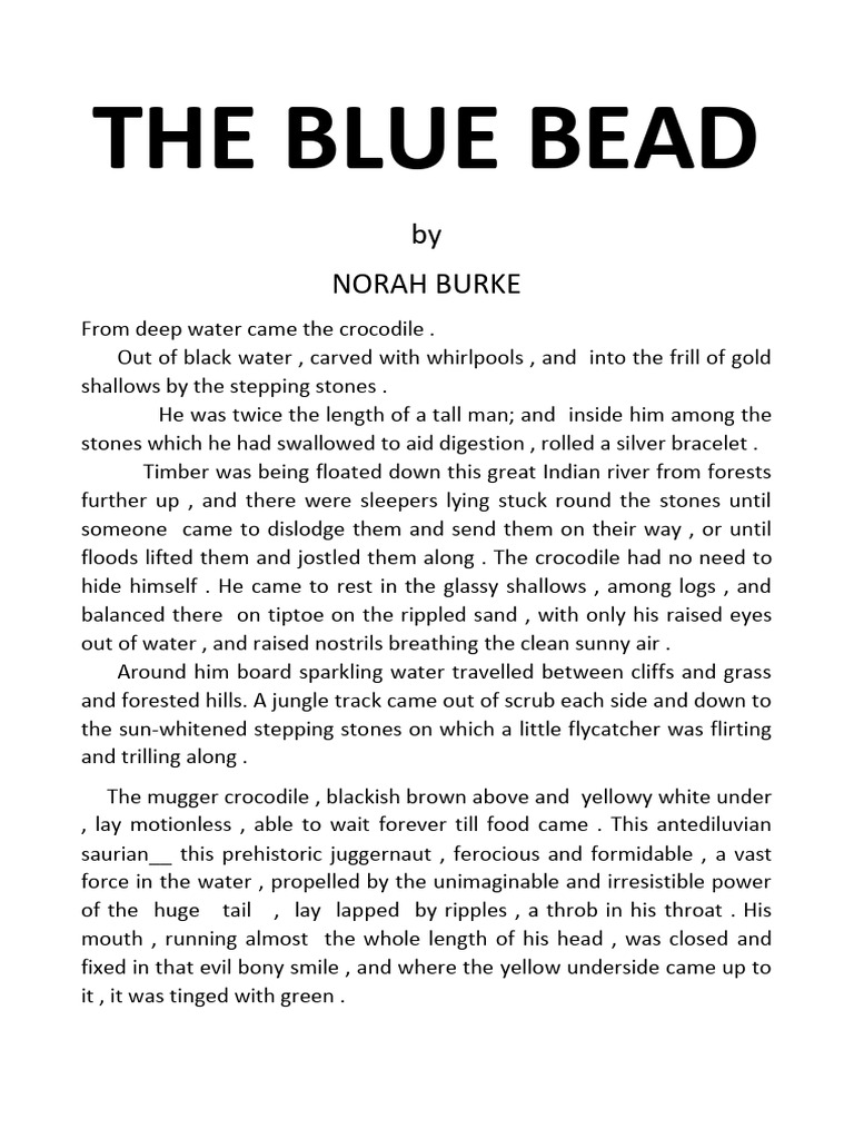 The Blue Bead | PDF | Crocodile