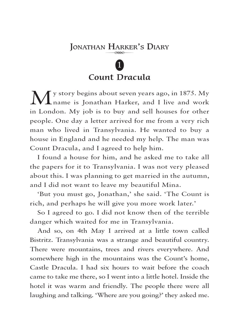 Jonathan Harker's Journey to Dracula | PDF | Mina Harker | Count Dracula