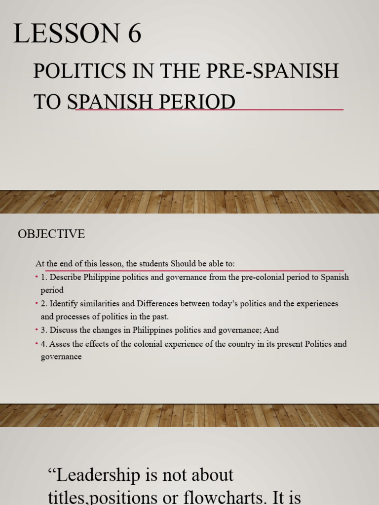 Philippine Politics: Pre-Spanish to Spanish Era | PDF | Politics ...