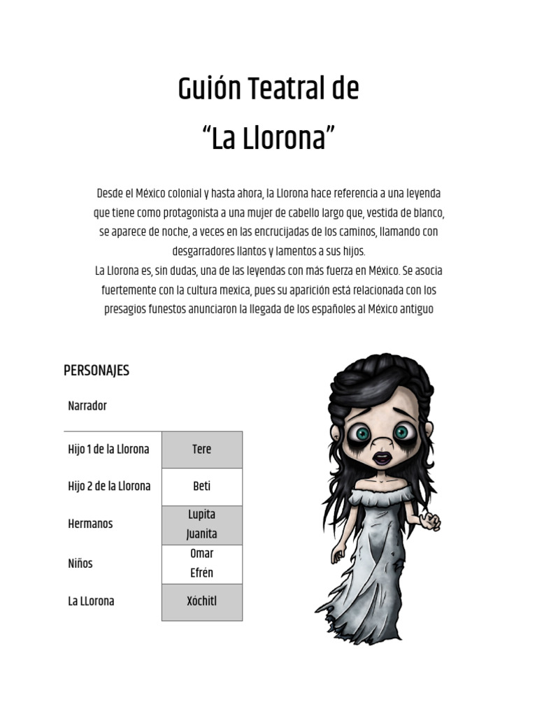 Guion Teatral La Llorona | PDF