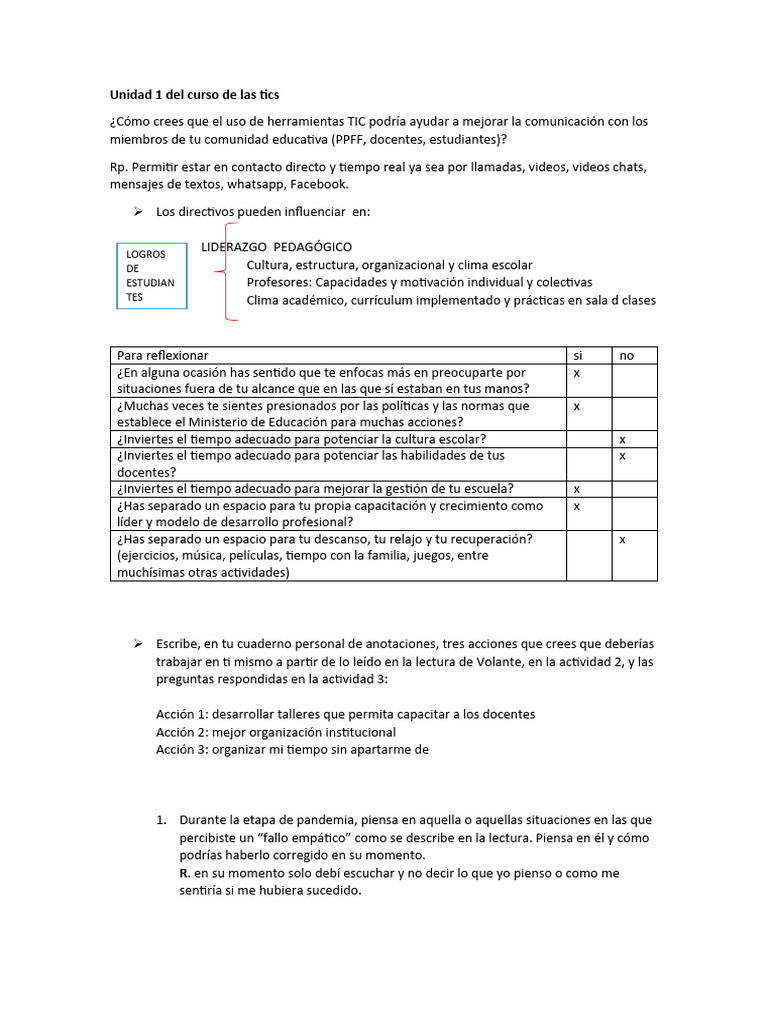 Cuaderno Unidad 1 Del Curso de Las Tics | PDF | Aprendizaje | Tecnología de información y ...