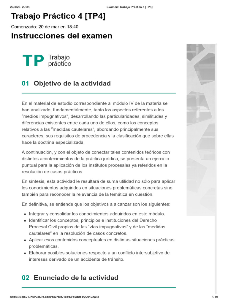 TP4 Procesal II - 80% | PDF