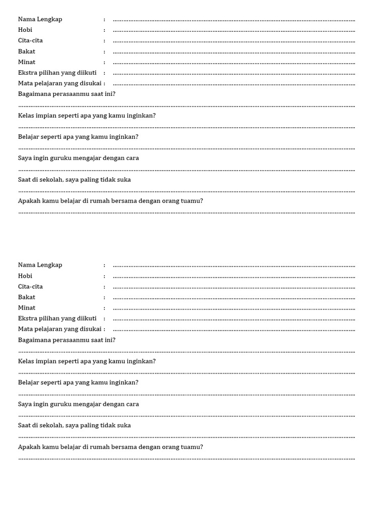 Asesmen Diagnostik Non Kognitif Kelas 6 Pdf