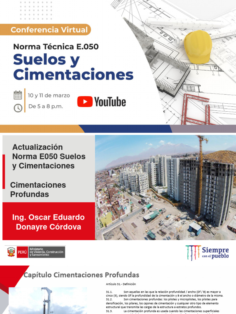 PPT Cimentaciones Profundas - Oscar - Donayre | PDF