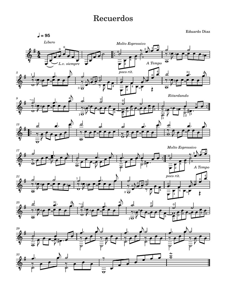 Recuerdos | PDF | Musicology | Performing Arts
