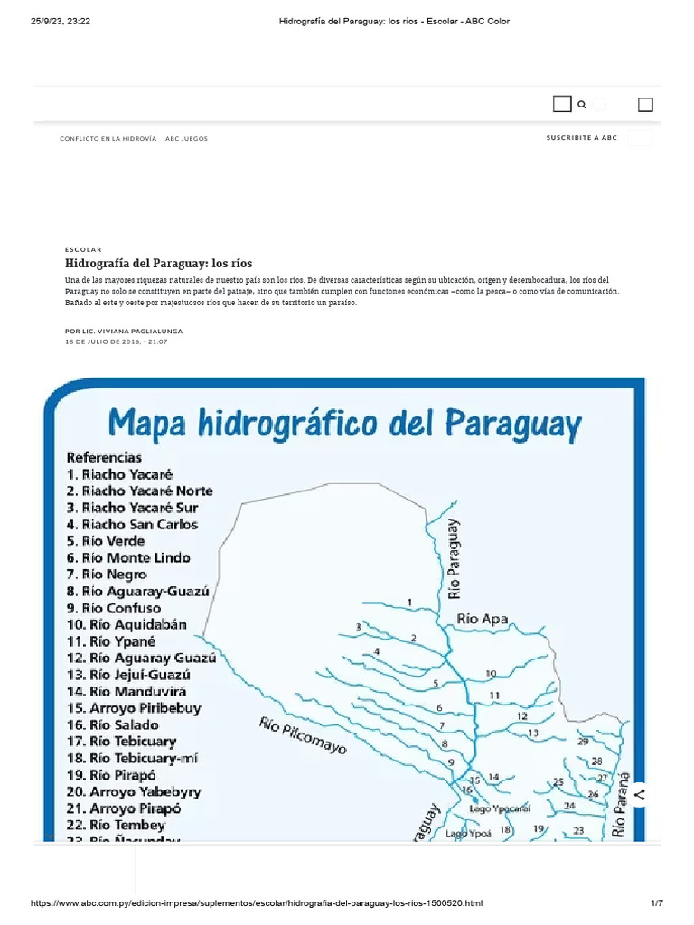 Hidrografía del Paraguay_ los ríos - Escolar - ABC Color | PDF