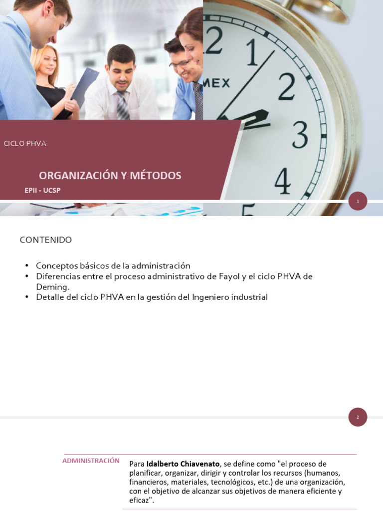 Diferencias Entre El Proceso Administrativo de Fayol y El Ciclo PHVA de Deming | PDF