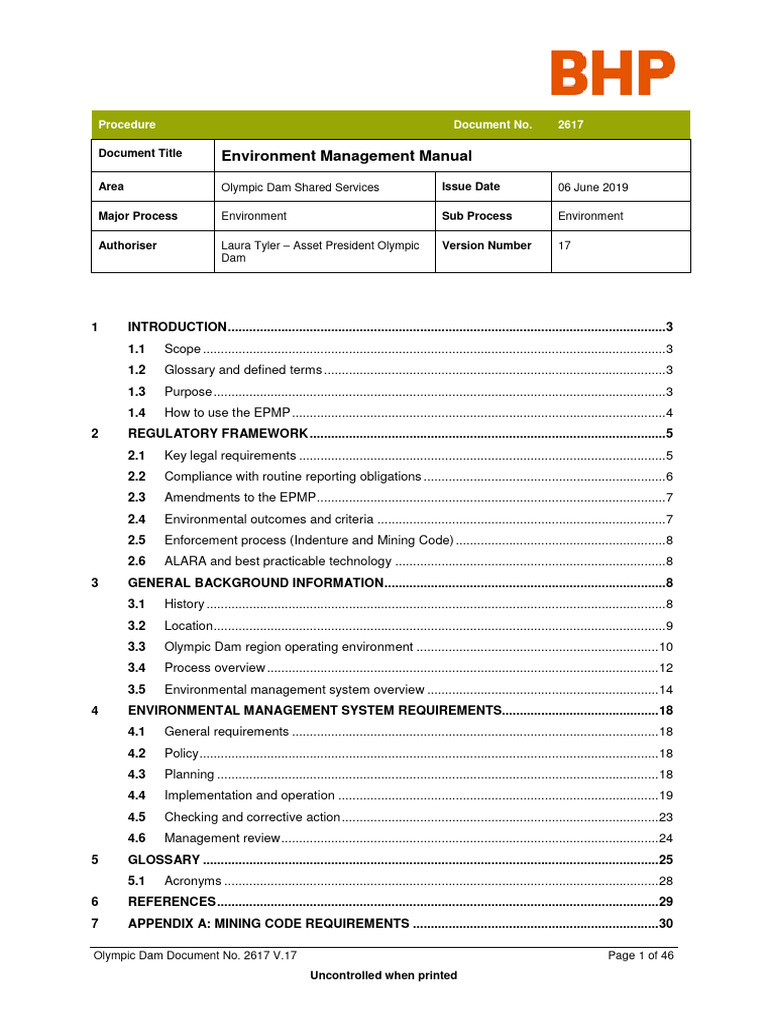 Environment Management Manual | PDF