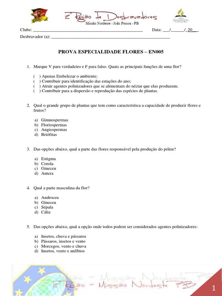 Prova En005 Flores 200401131541 | PDF