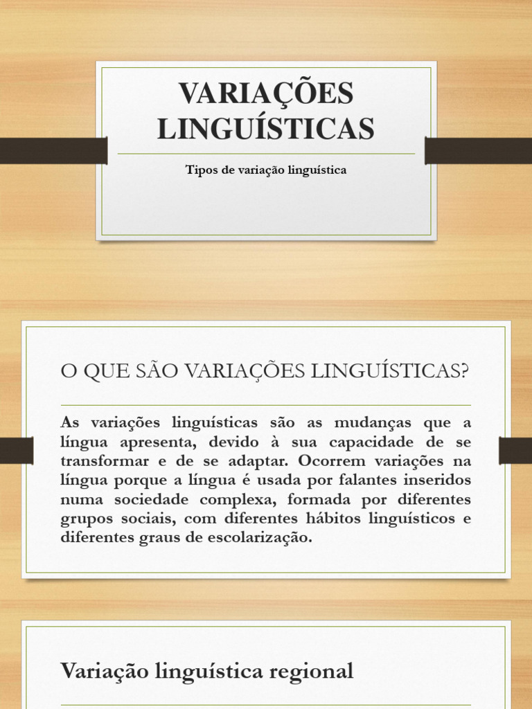 Variações Linguísticas PDF | PDF | Linguística | Sociolinguística