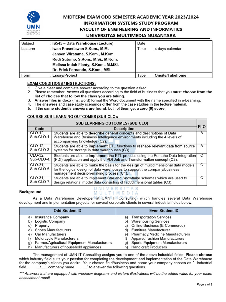 takehome-Midterm-IS545-Data Warehouse (LEC) - Odd 2223 | PDF | Data Warehouse | Information ...