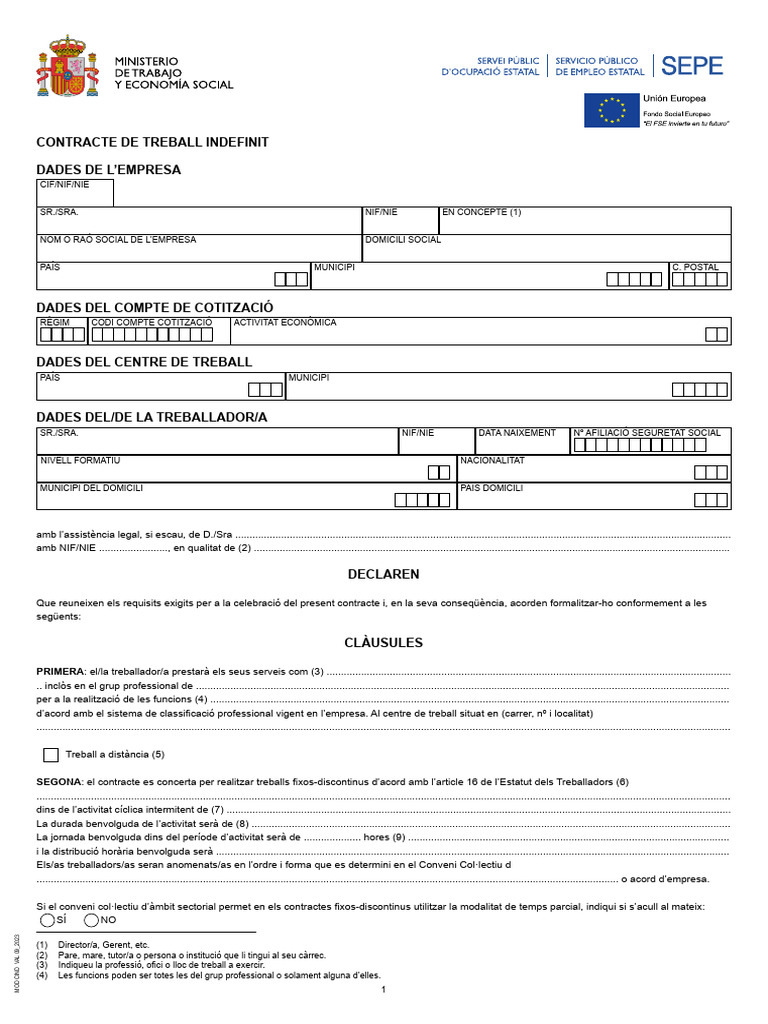 Contracte de Treball | PDF