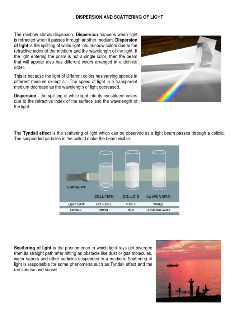 Dispersion and Scattering of Light | PDF