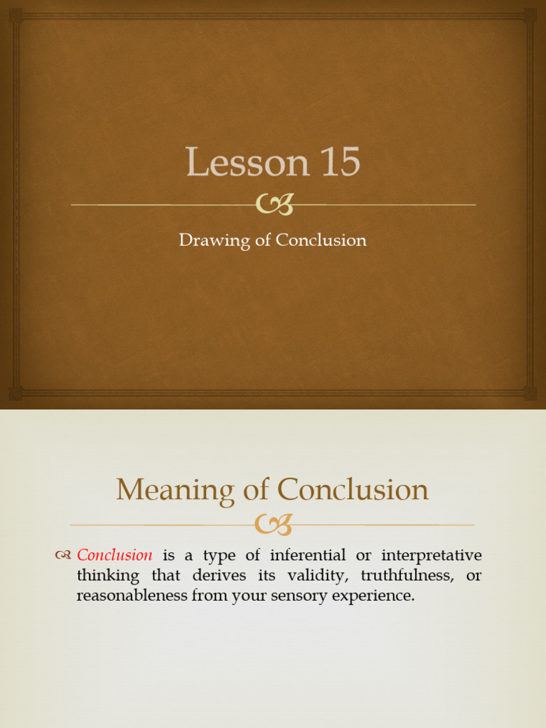 Lesson 15 Drawing of Conclusions | PDF | Science & Mathematics